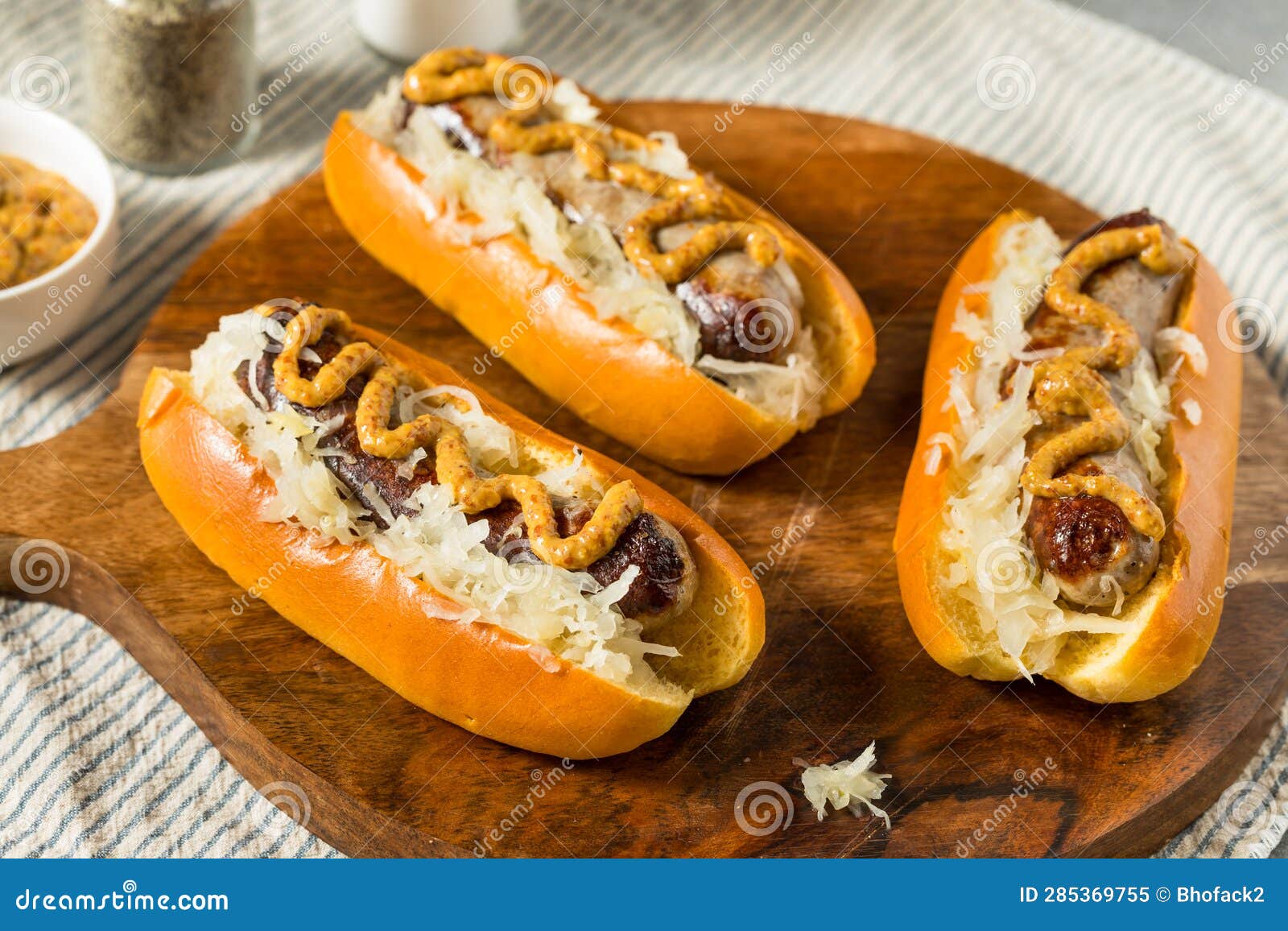 Homemade German Bratwurst Sausage Stock Image - Image of meal, mustard ...