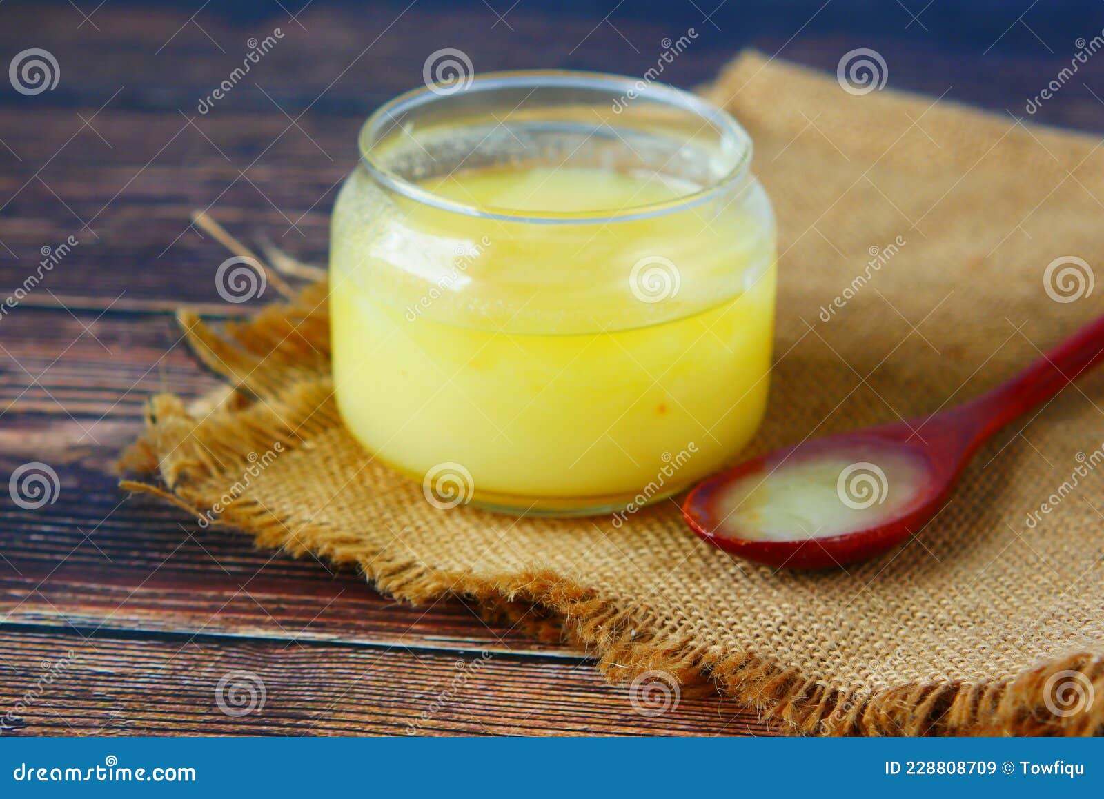Homemade Ghee in Container on a Table , Stock Image - Image of ghee ...