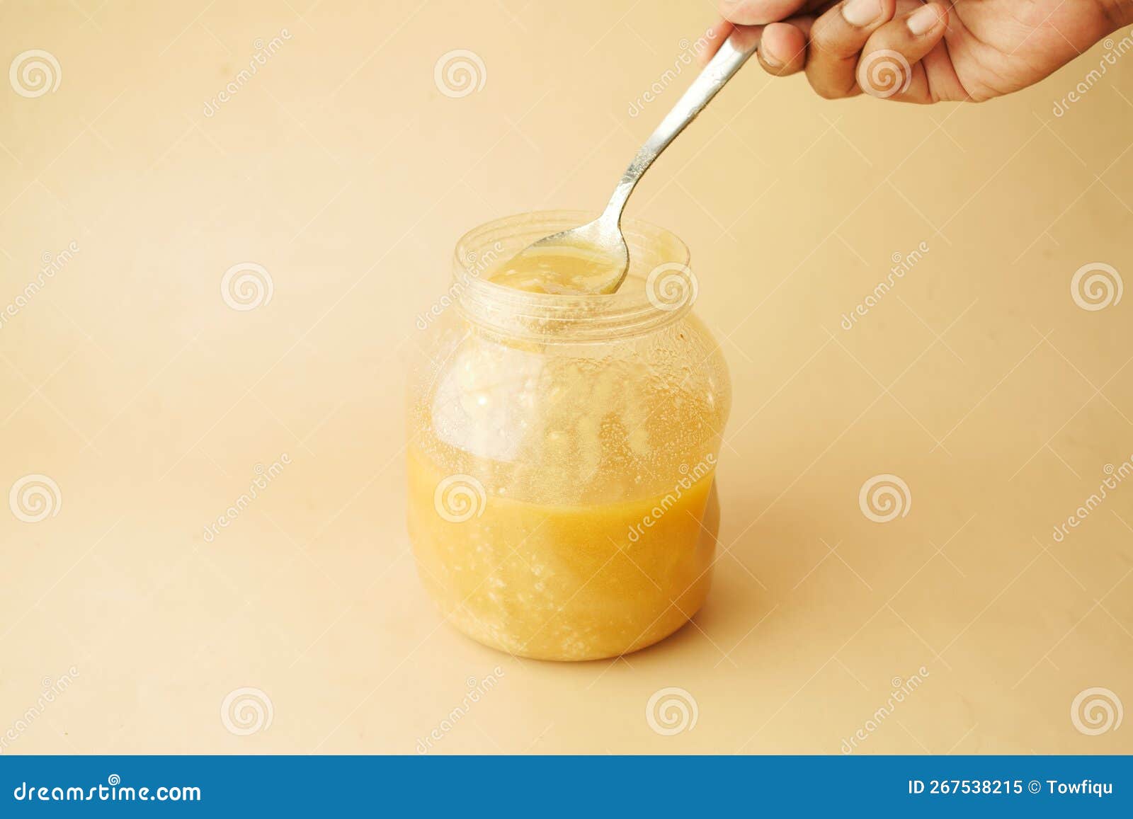Homemade Ghee in Container on a Table , Stock Image - Image of ghee ...