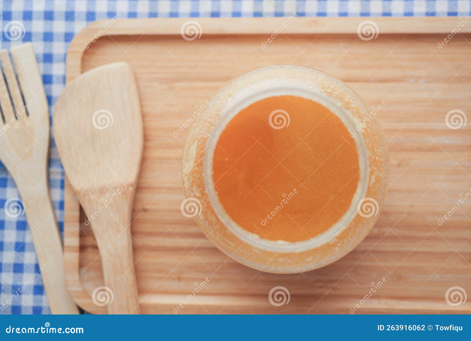Top View of Homemade Ghee in Container on a Table , Stock Photo - Image ...