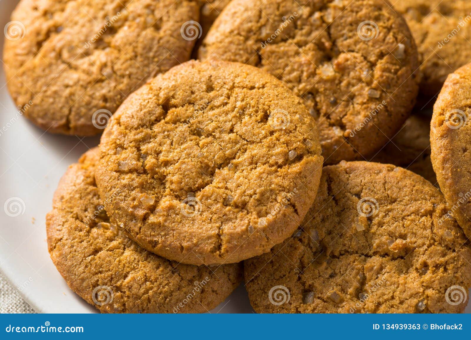Homemade Ginger Snap Cookies Stock Image - Image of sugar, round: 134939363