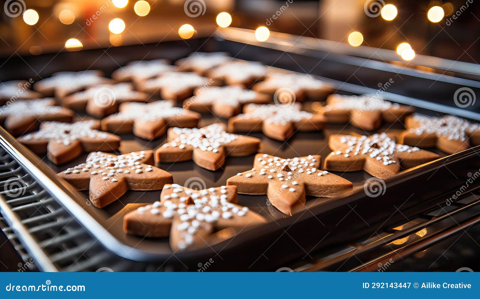Homemade Gingerbread Cookies in the Form of Stars on a Baking Sheet ...