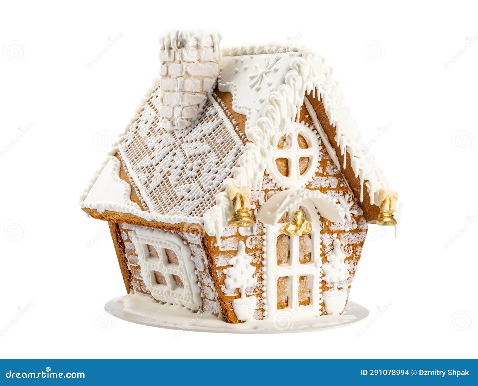 Homemade Gingerbread House Isolated on White Background Stock Photo ...
