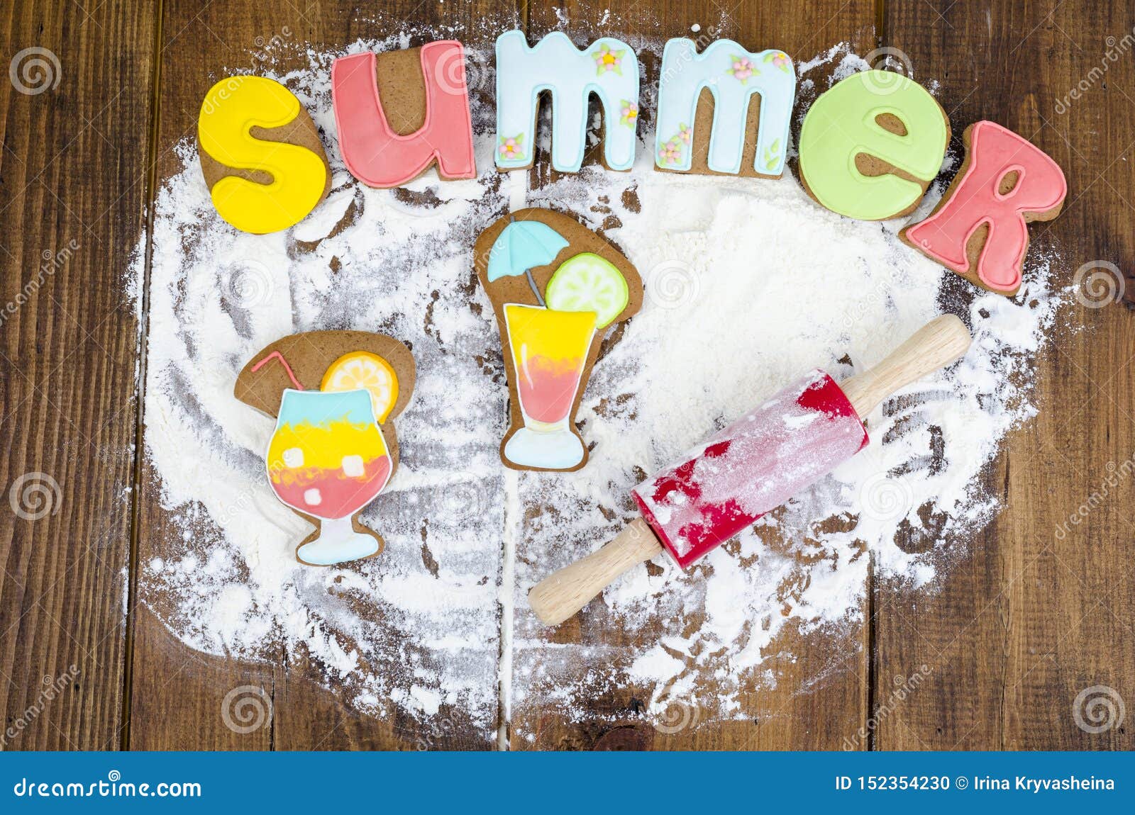 Homemade Gingerbread with Summer Theme. Stock Photo - Image of holiday ...