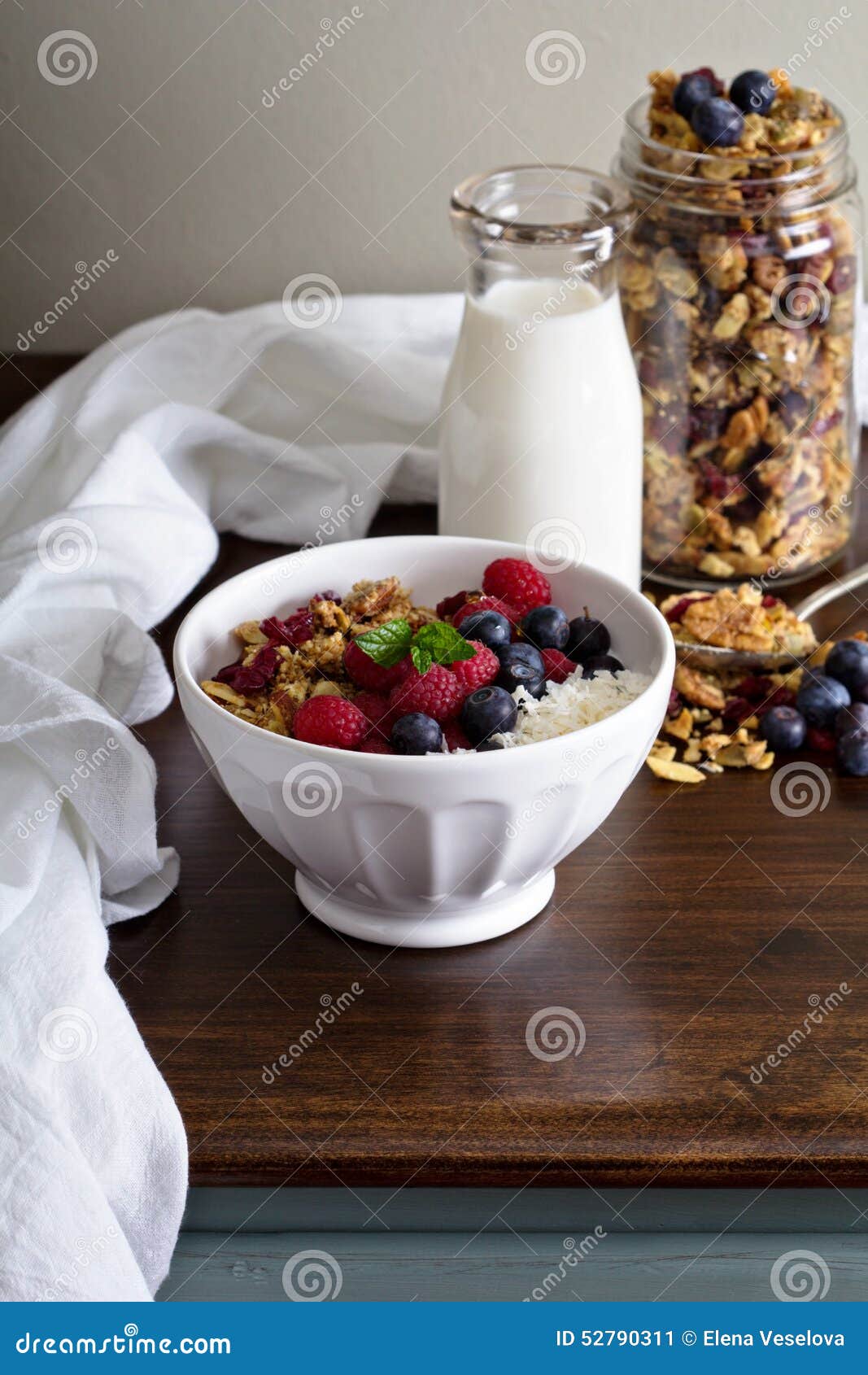 Homemade Granola with Berries Stock Image - Image of gluten, crunchy ...