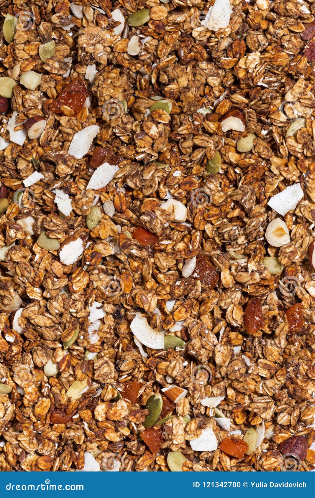 Homemade Granola with Nuts Close-up, Vertical Stock Photo - Image of ...
