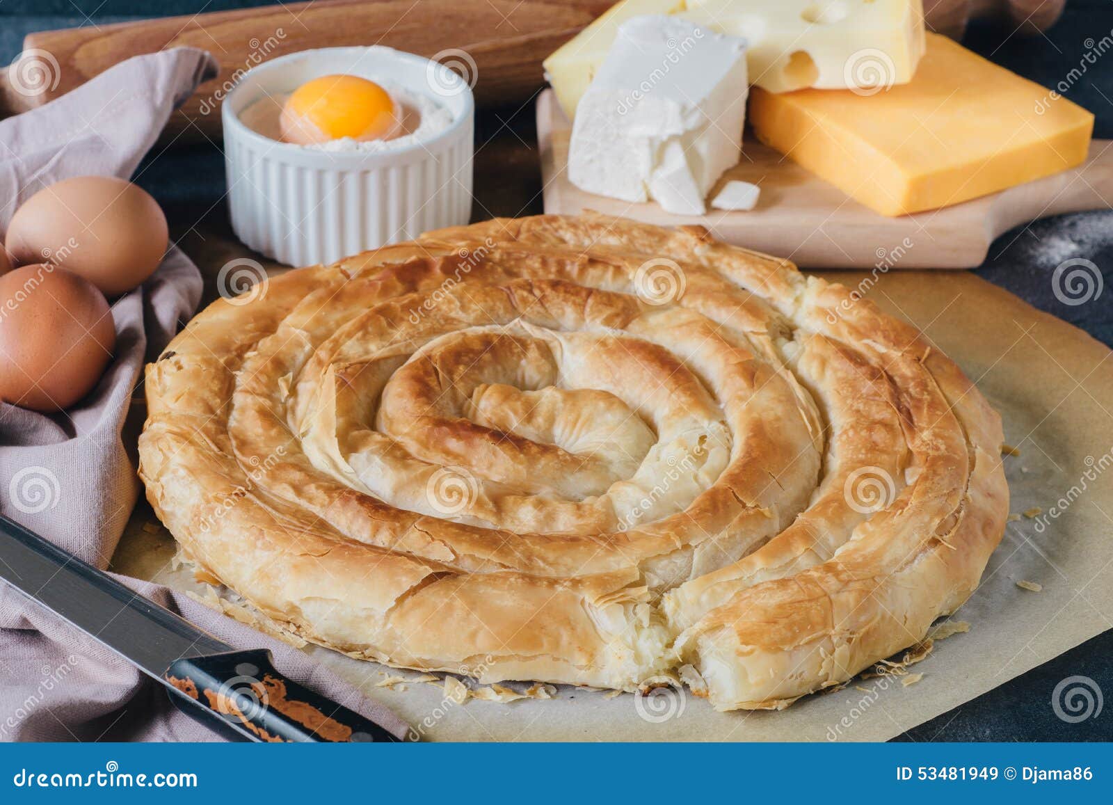 Homemade Greek Spanakopita Pastry Stock Photography | CartoonDealer.com ...
