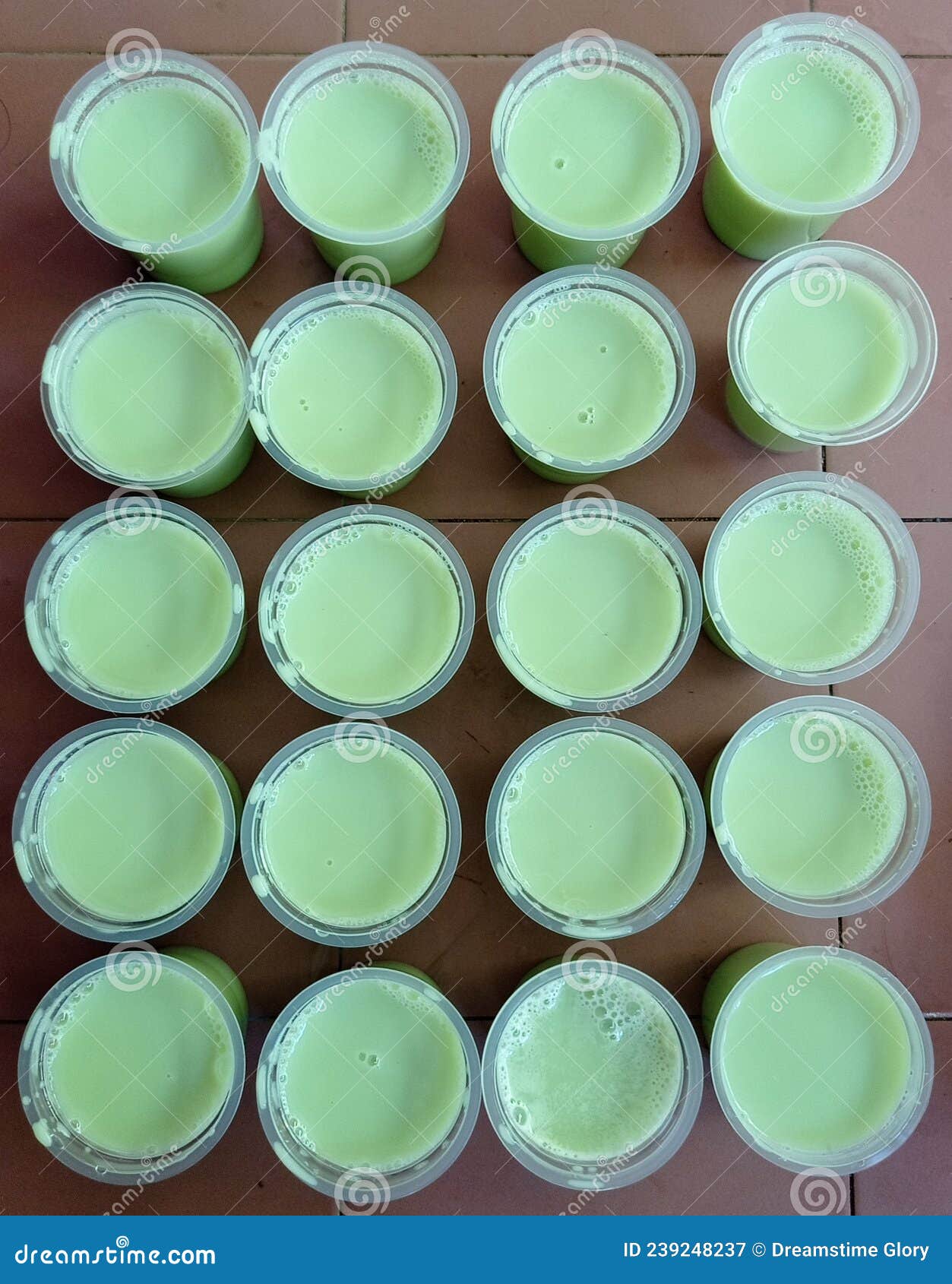 Homemade Green Pudding Apple Flavour Stock Image - Image of flavour ...