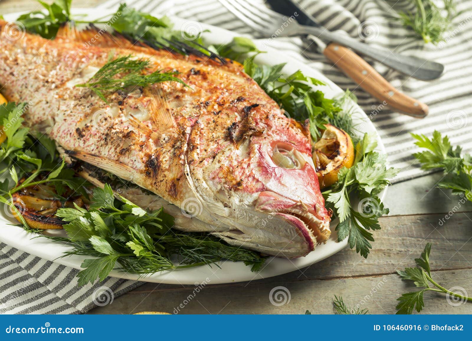 Homemade Grilled Whole Red Snapper Stock Photo - Image of cooked, roast ...