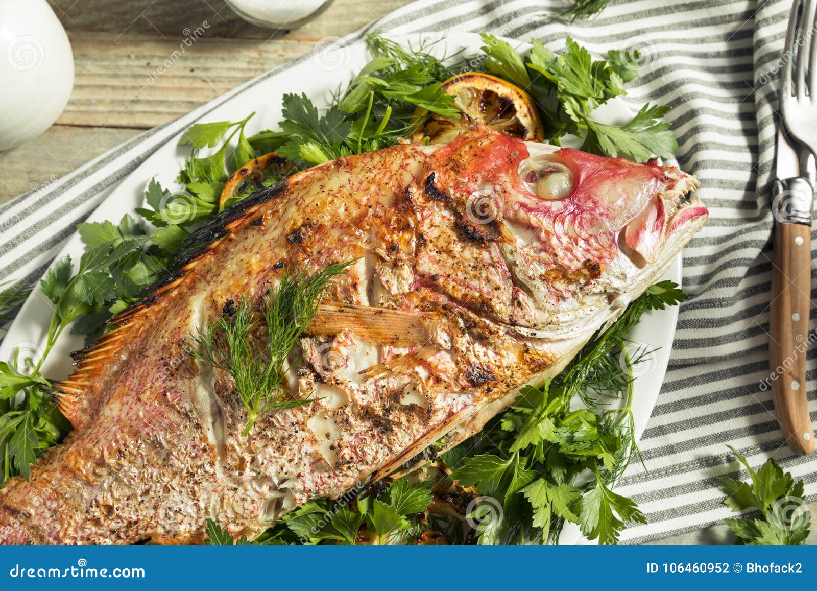 Homemade Grilled Whole Red Snapper Stock Photo - Image of natural ...