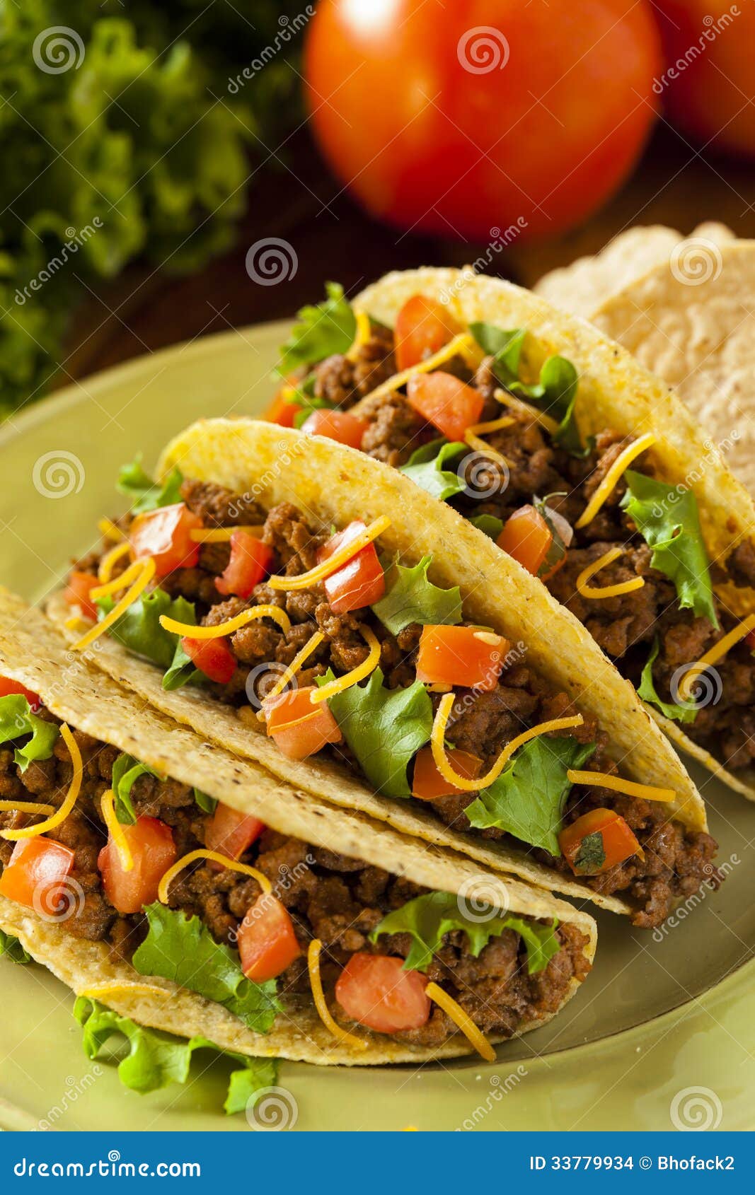 Homemade Ground Beef Tacos stock photo. Image of ground - 33779934