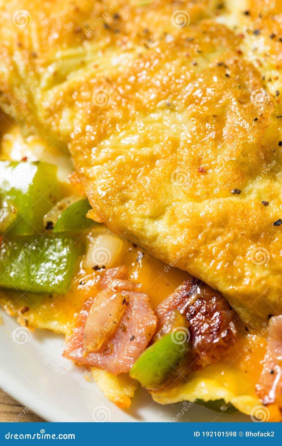 Denver Omelette And Ranch Potatoes In Cast Iron Skillet On Table Stock ...
