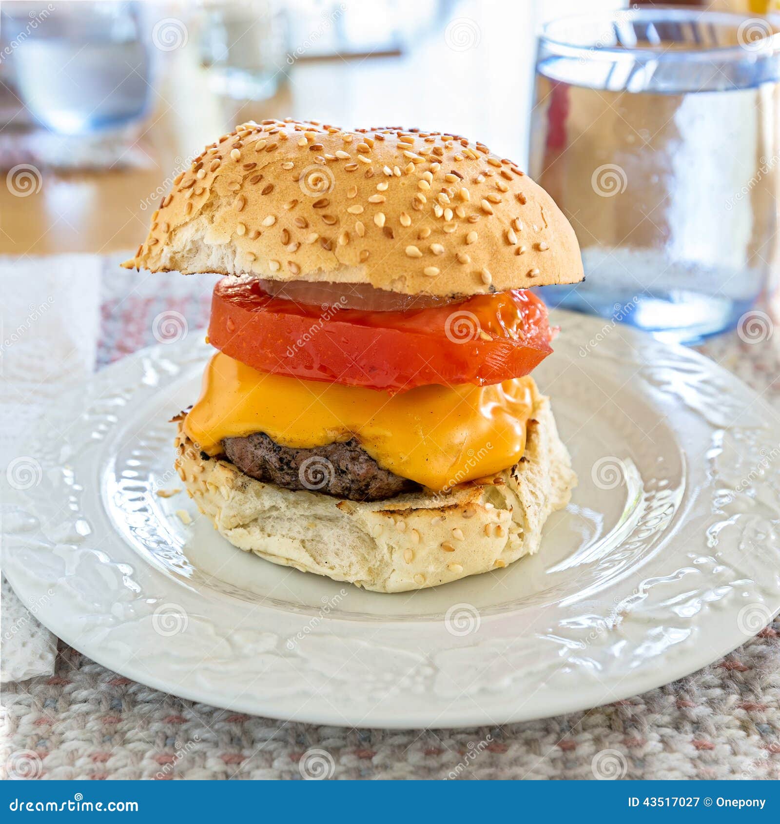 Homemade Hamburgers stock image. Image of plate, slice - 43517027