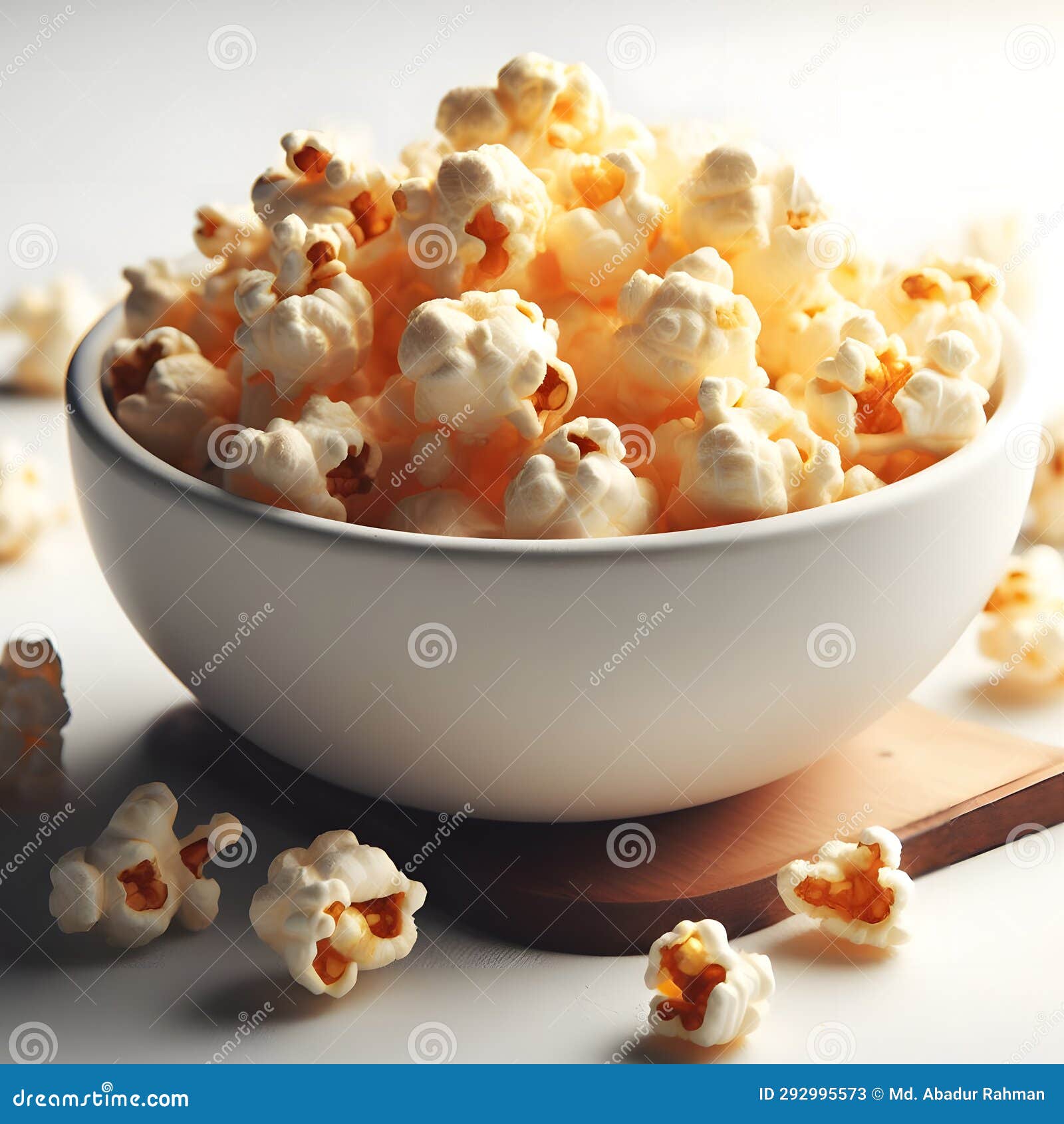 Homemade Happiness with Bowl of Popcorn Elegance Ai Generated Stock ...
