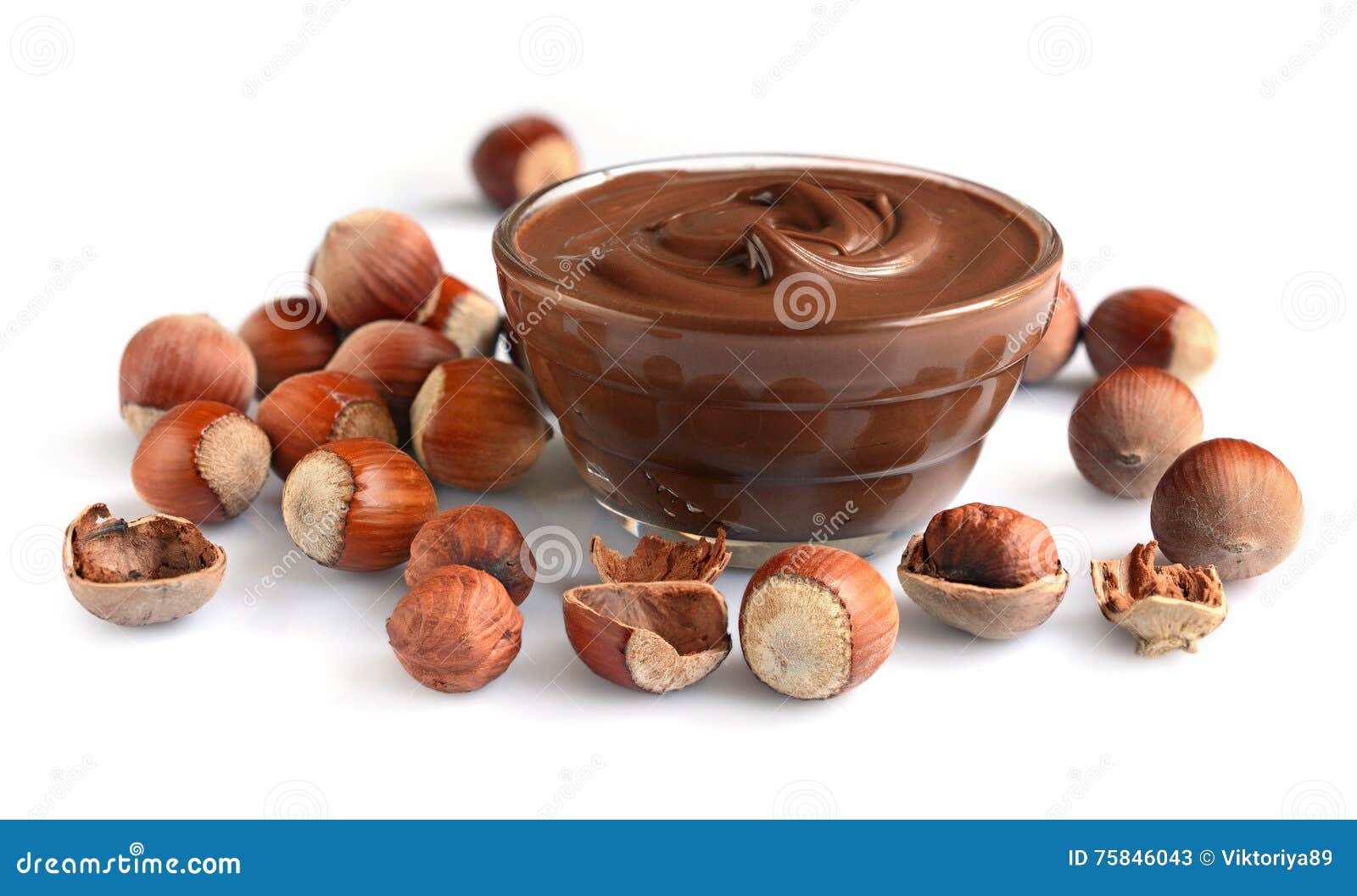 Homemade Hazelnut Spread in Glass Bowl Stock Image - Image of isolated ...