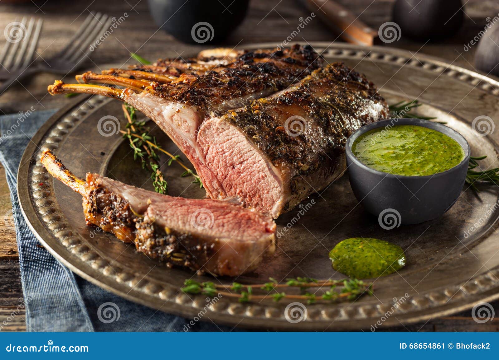 Homemade Herb Roast Lamb stock image. Image of delicacy - 68654861