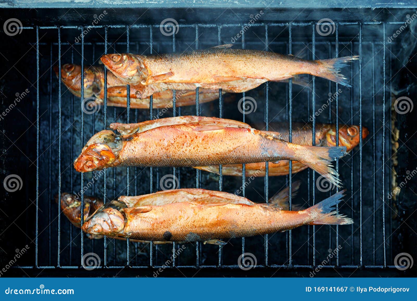 Homemade Hot Smoked Fish Process Stock Image - Image of salmon ...
