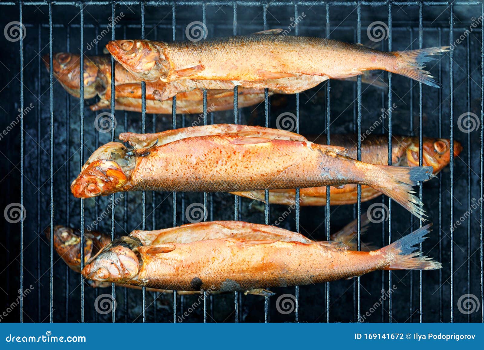 Homemade Hot Smoked Fish Process Stock Photo - Image of closeup ...