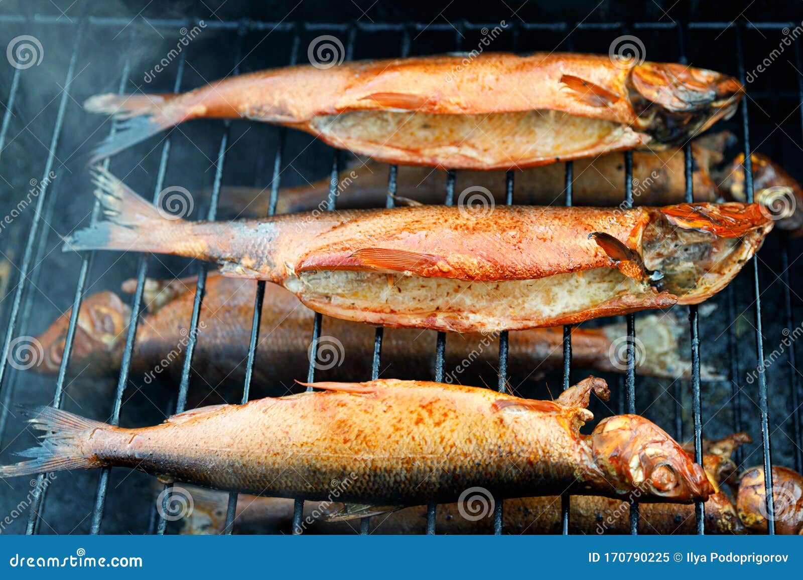 Homemade Hot Smoked Fish Process Stock Image - Image of cooking ...