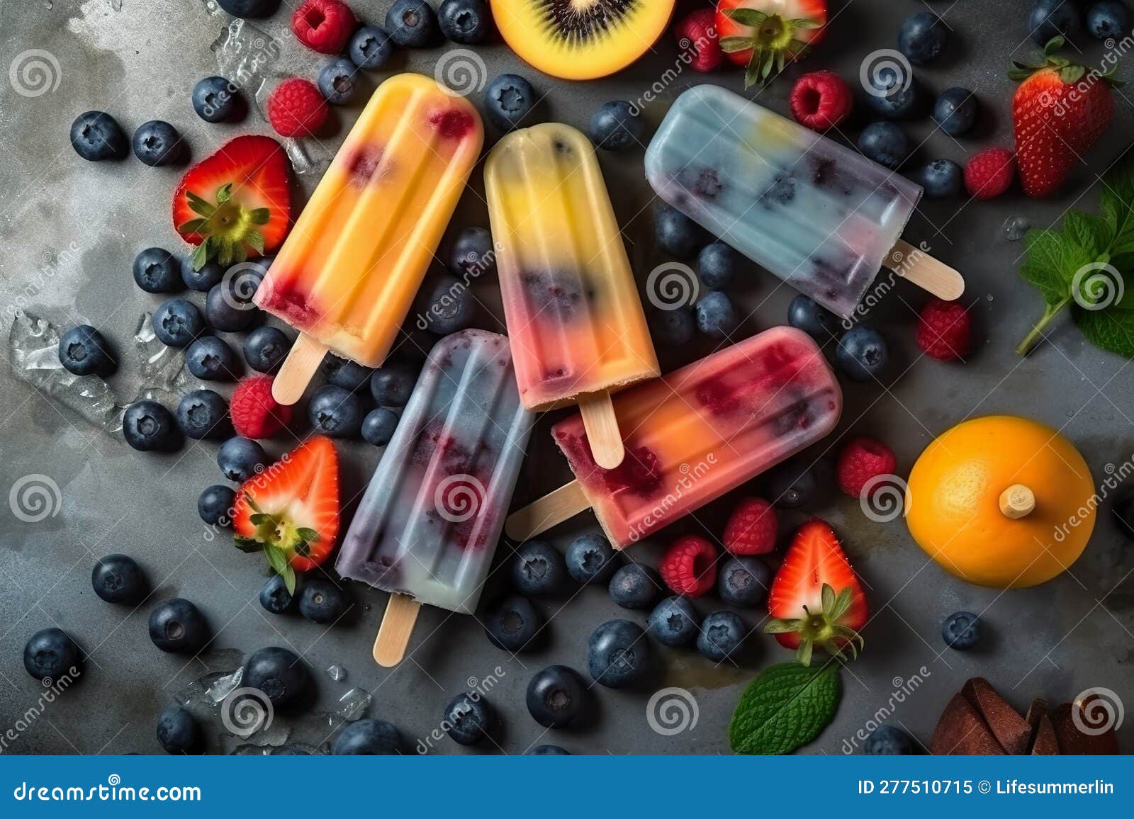 Homemade Ice Cream Popsicles Stock Illustration - Illustration of ...
