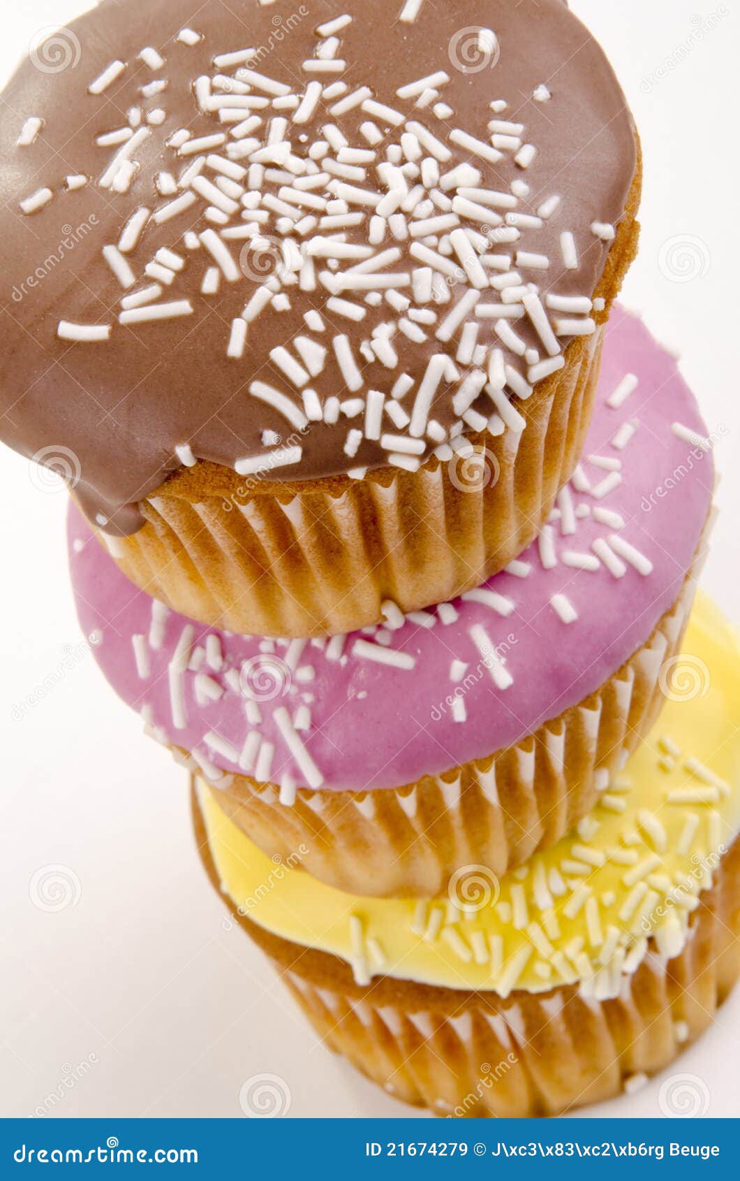 Homemade iced cupcake stock image. Image of pink, snack - 21674279