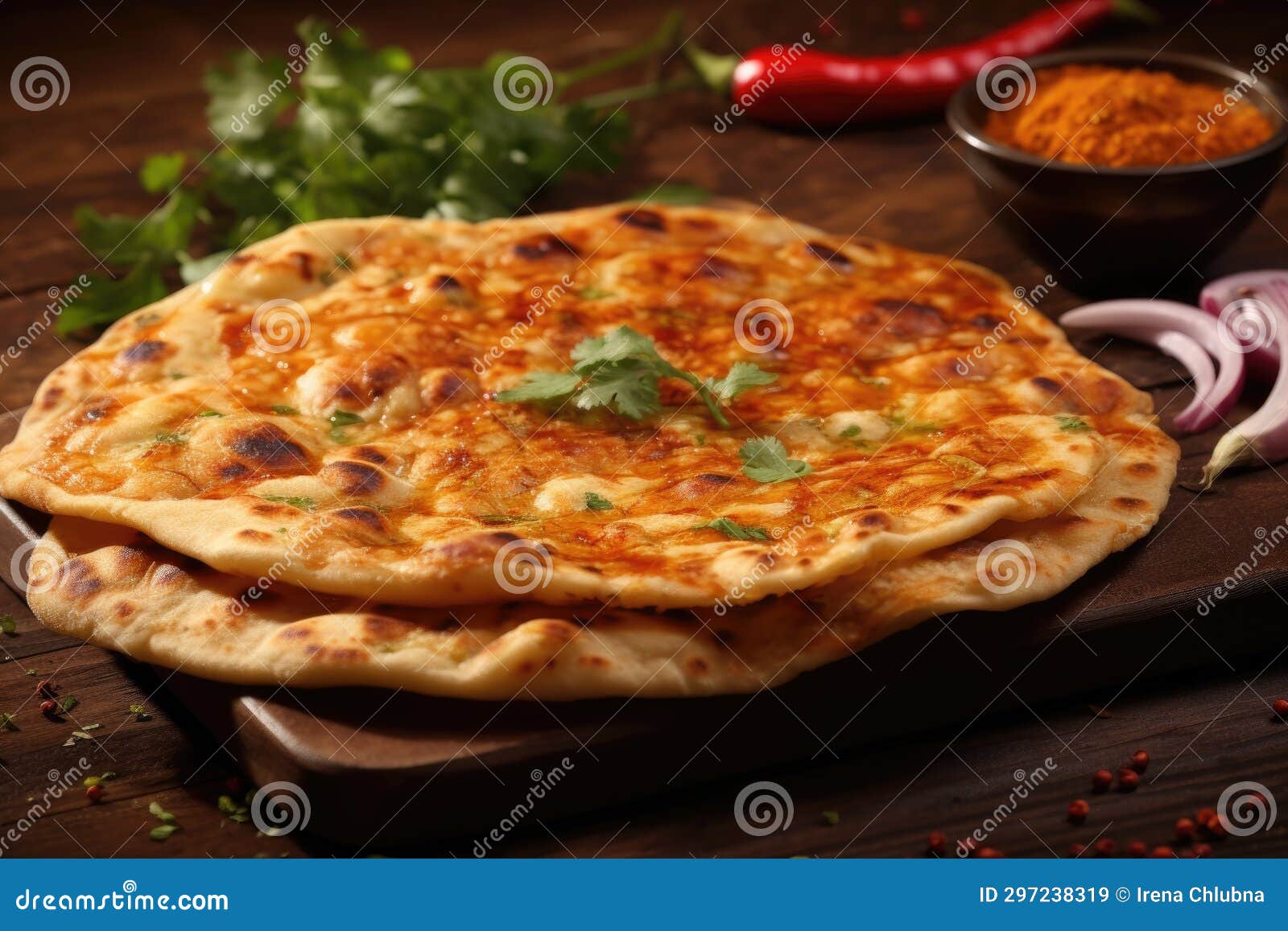 Homemade Indian Roti Chapati Bread. Generative AI Stock Illustration ...