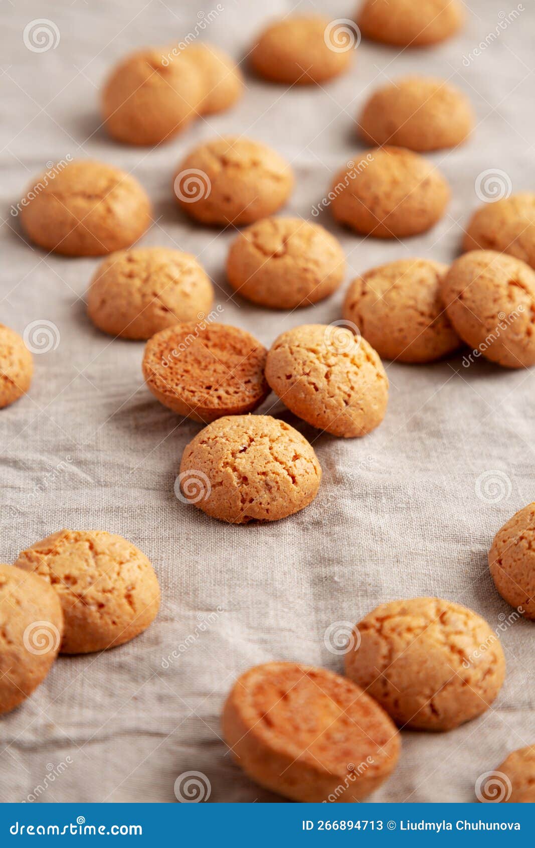 Homemade Italian Amaretti Cookie Biscuits, Side View Stock Image ...