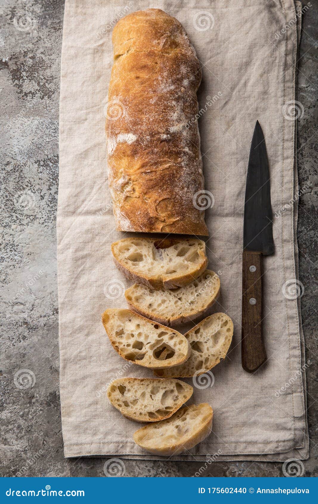 Homemade Italian Ciabatta Bread Stock Photo - Image of pastry, cookery ...