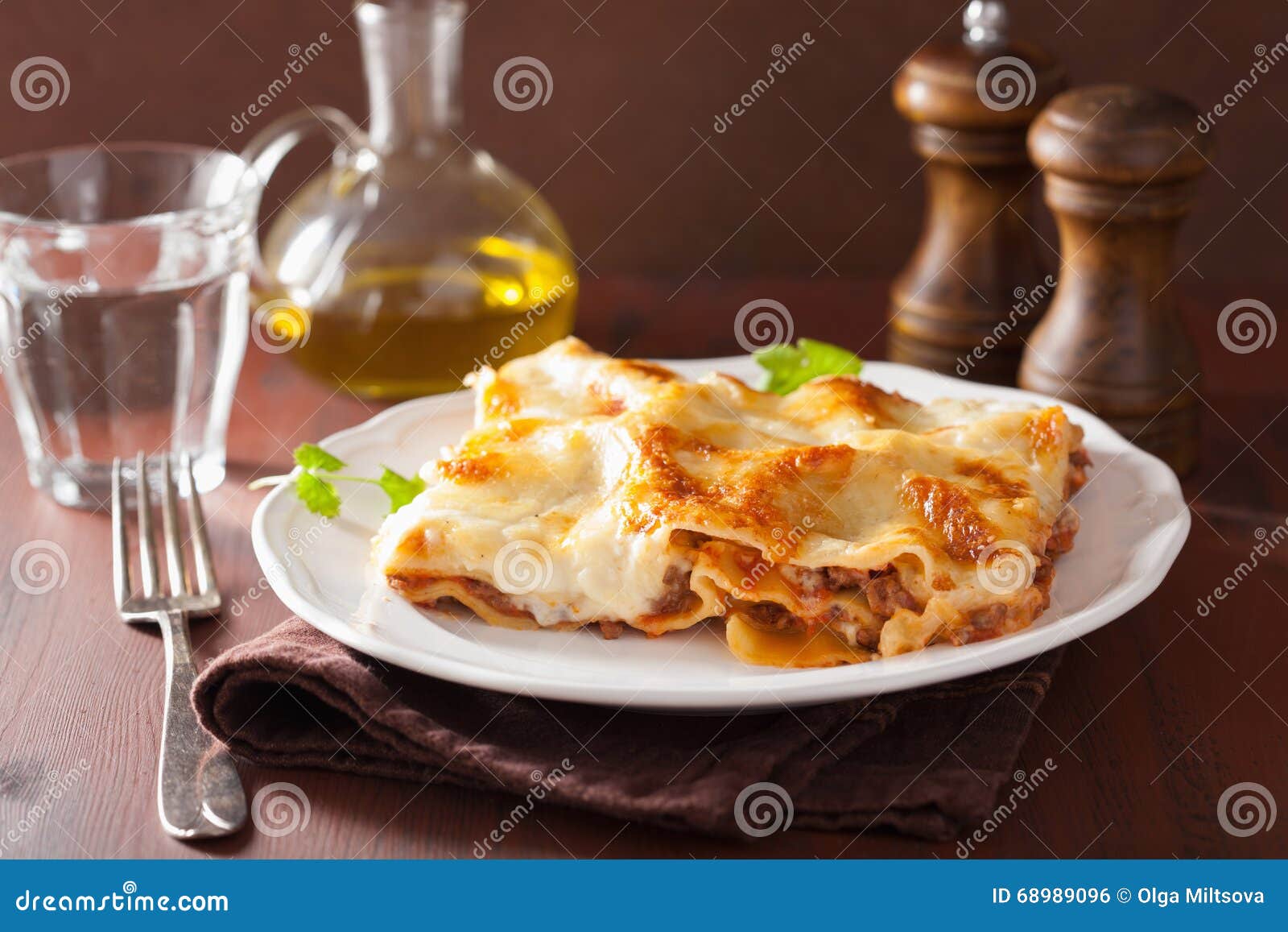 Homemade Italian Lasagna on Plate Stock Photo - Image of dish, health ...