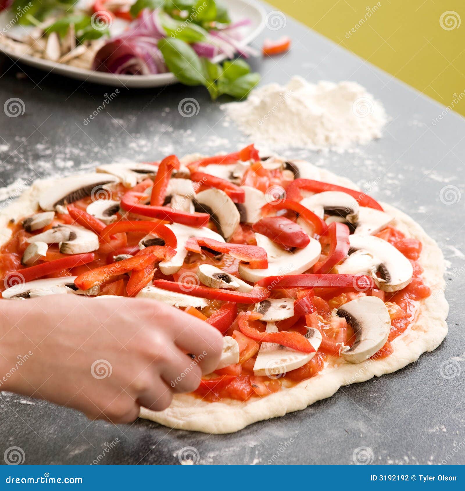Homemade Italian Style Pizza Stock Photo - Image of delicious, girl ...