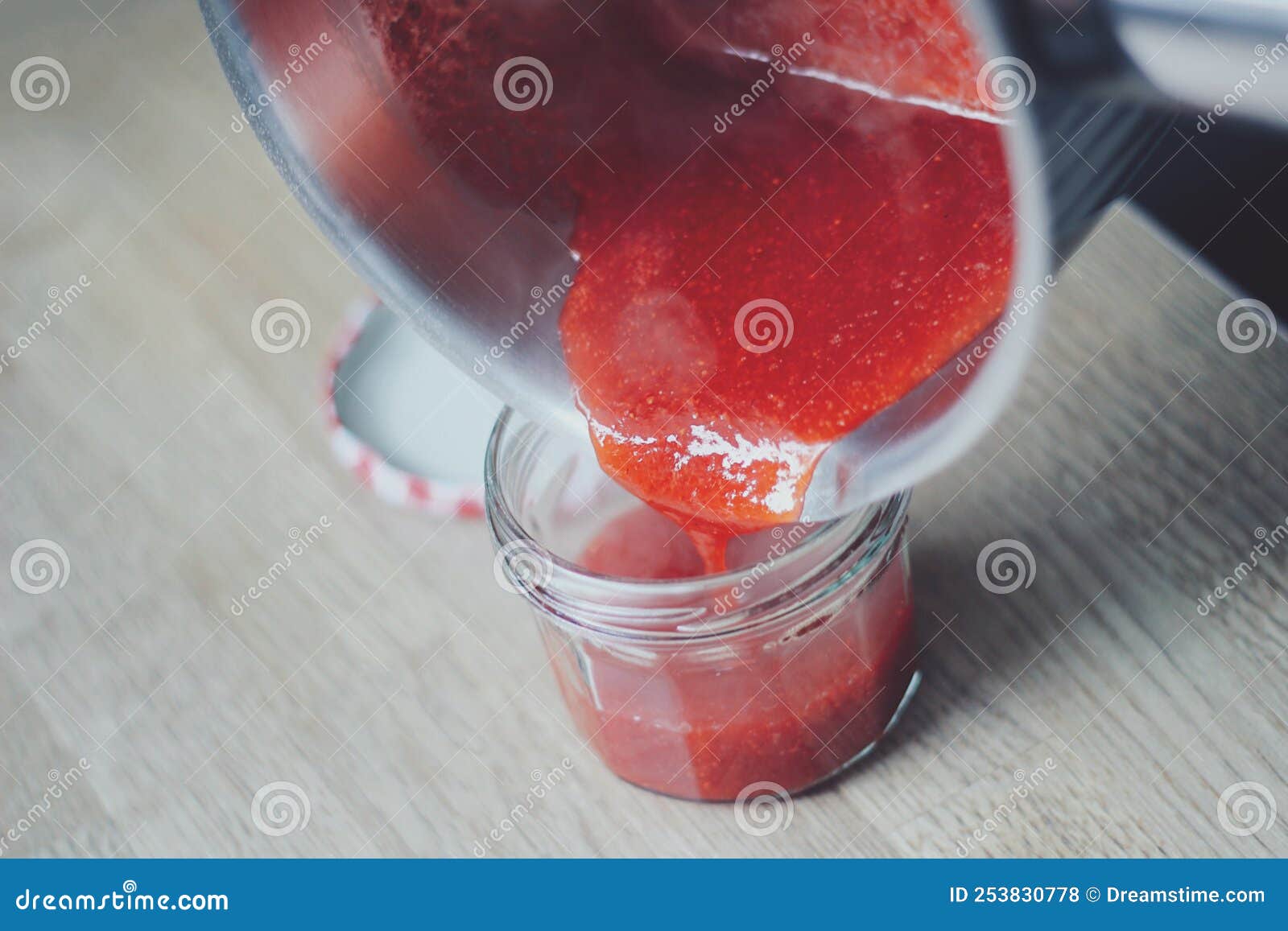 Homemade Jam Being Poured in a Jar Stock Photo - Image of homemade ...