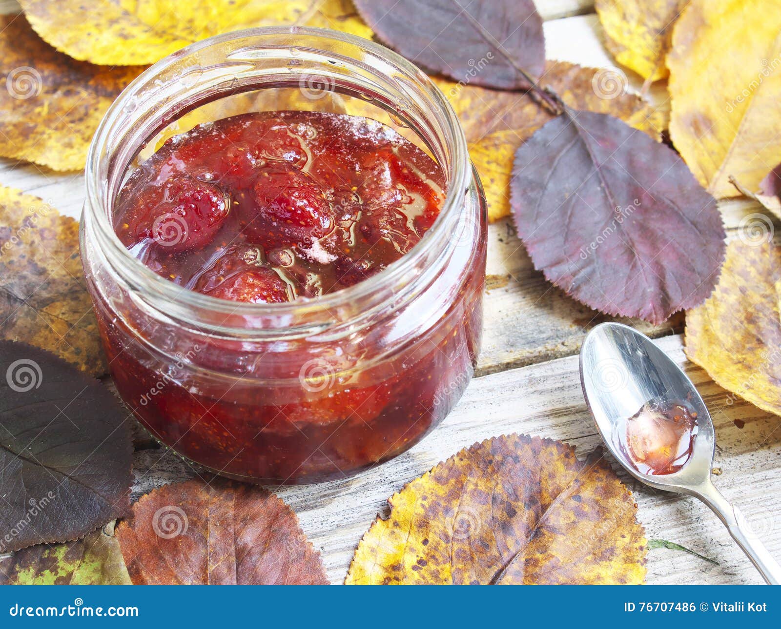 Homemade Jam in a Glass Jar Stock Photo - Image of rustic, cuisine ...