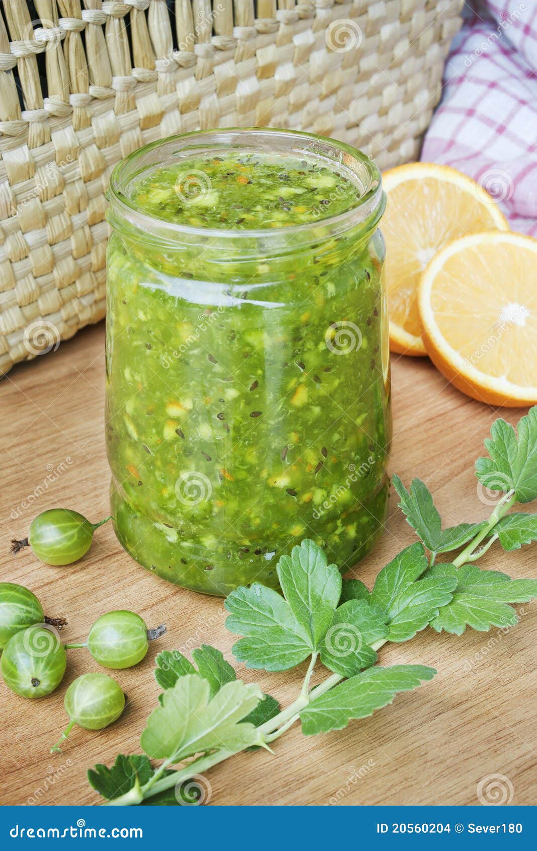 Homemade Jam Gooseberry, with Oranges Stock Photo - Image of candied ...