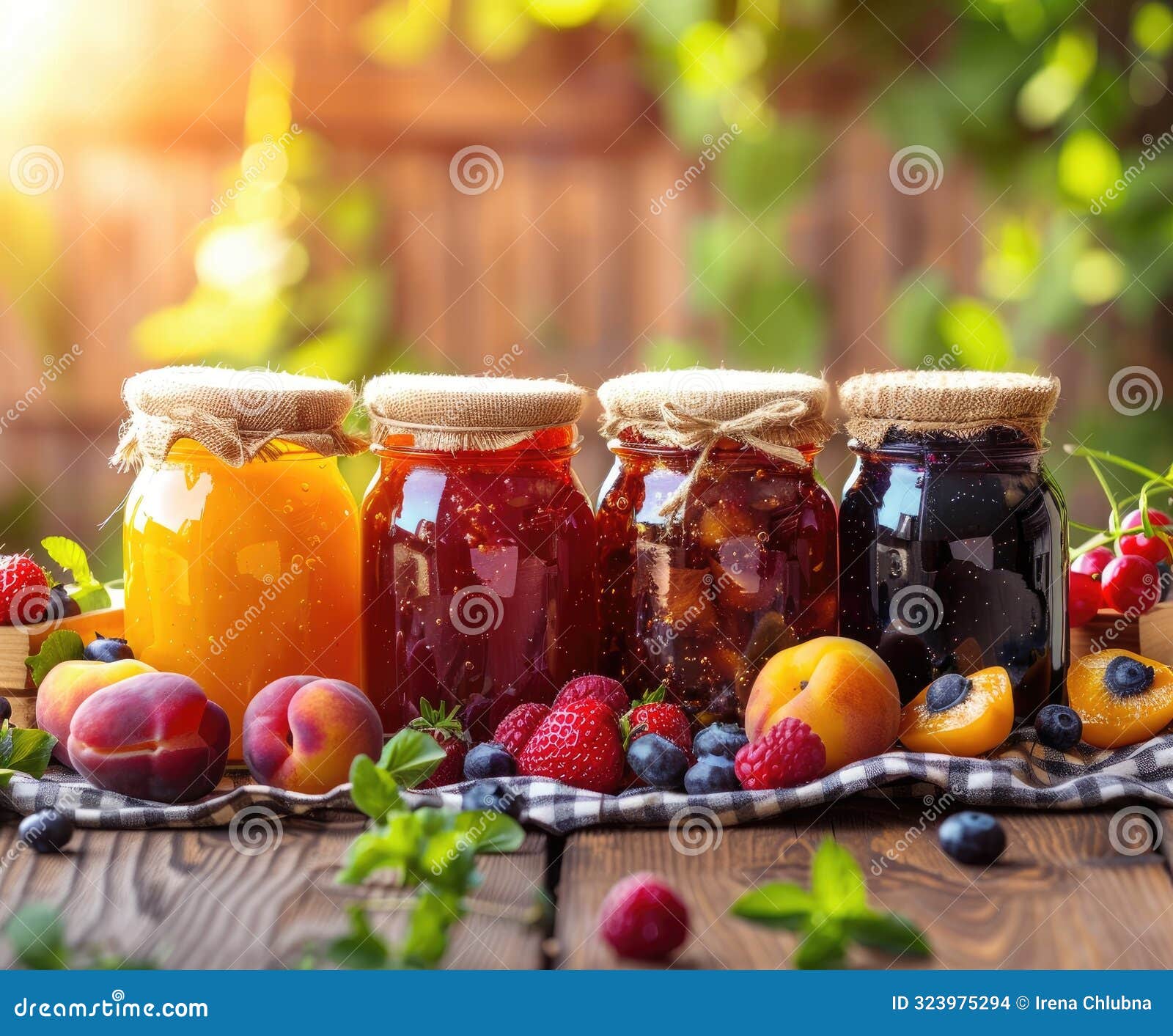Homemade Jams in Jars with Fruits Stock Illustration - Illustration of ...