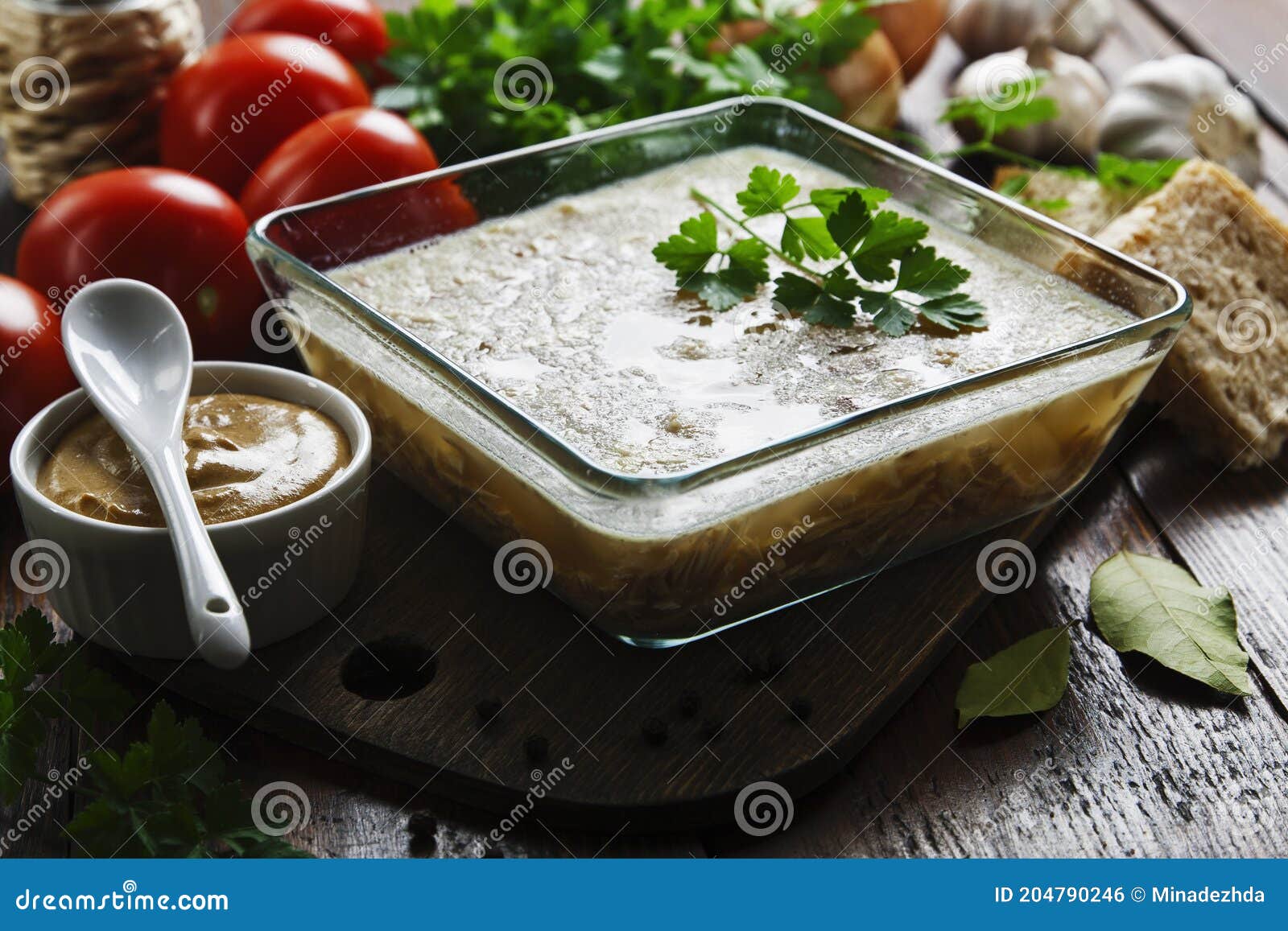 Homemade jelly meat stock photo. Image of aspic, gelatin - 204790246