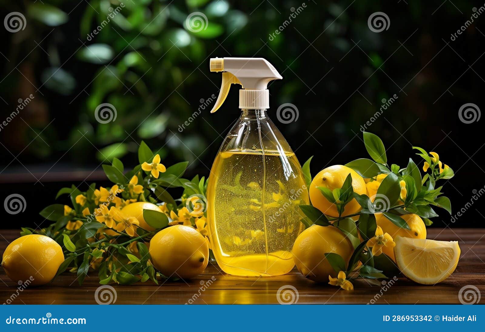 Homemade Lemon Cleaner Spray. Generative AI Stock Photo - Image of ...