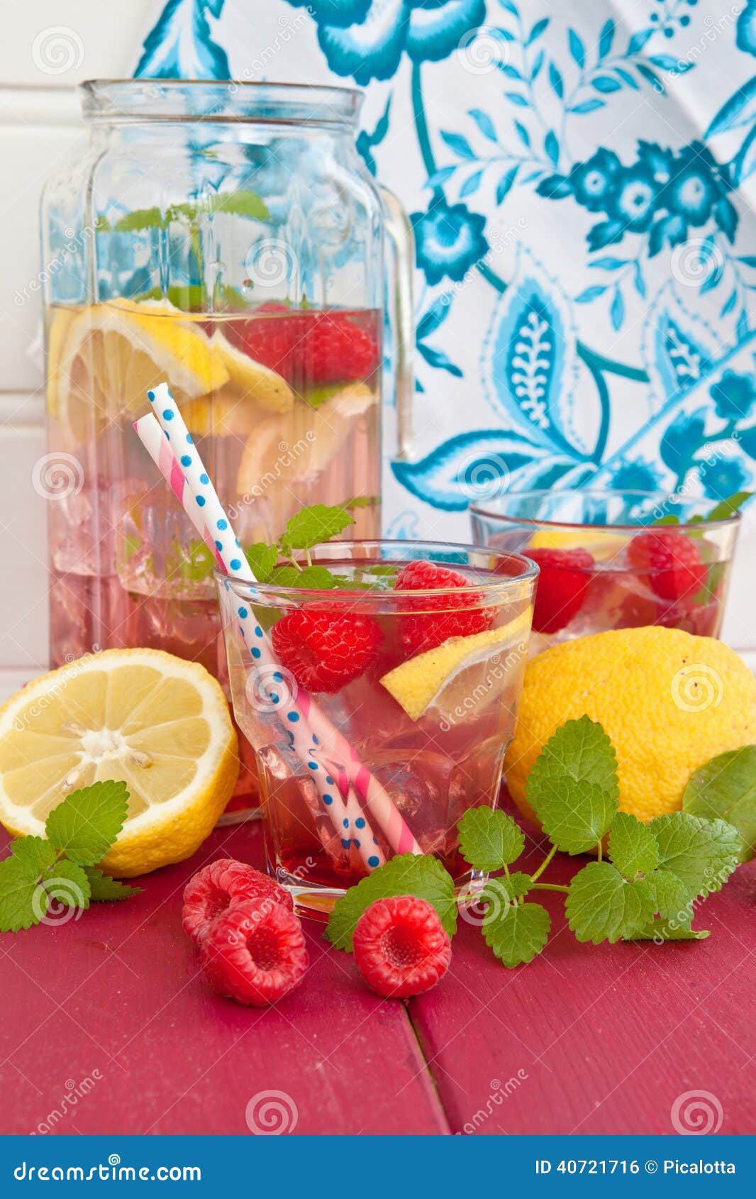 Homemade Lemonade with Raspberries Stock Photo - Image of ripe, juicy ...