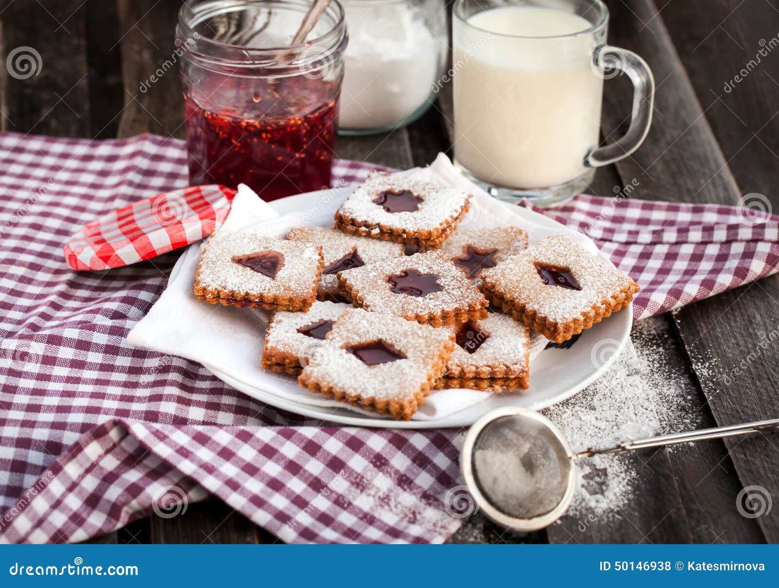 Homemade Linzer Cutout Cookies Stock Photo - Image of cookies, shape ...