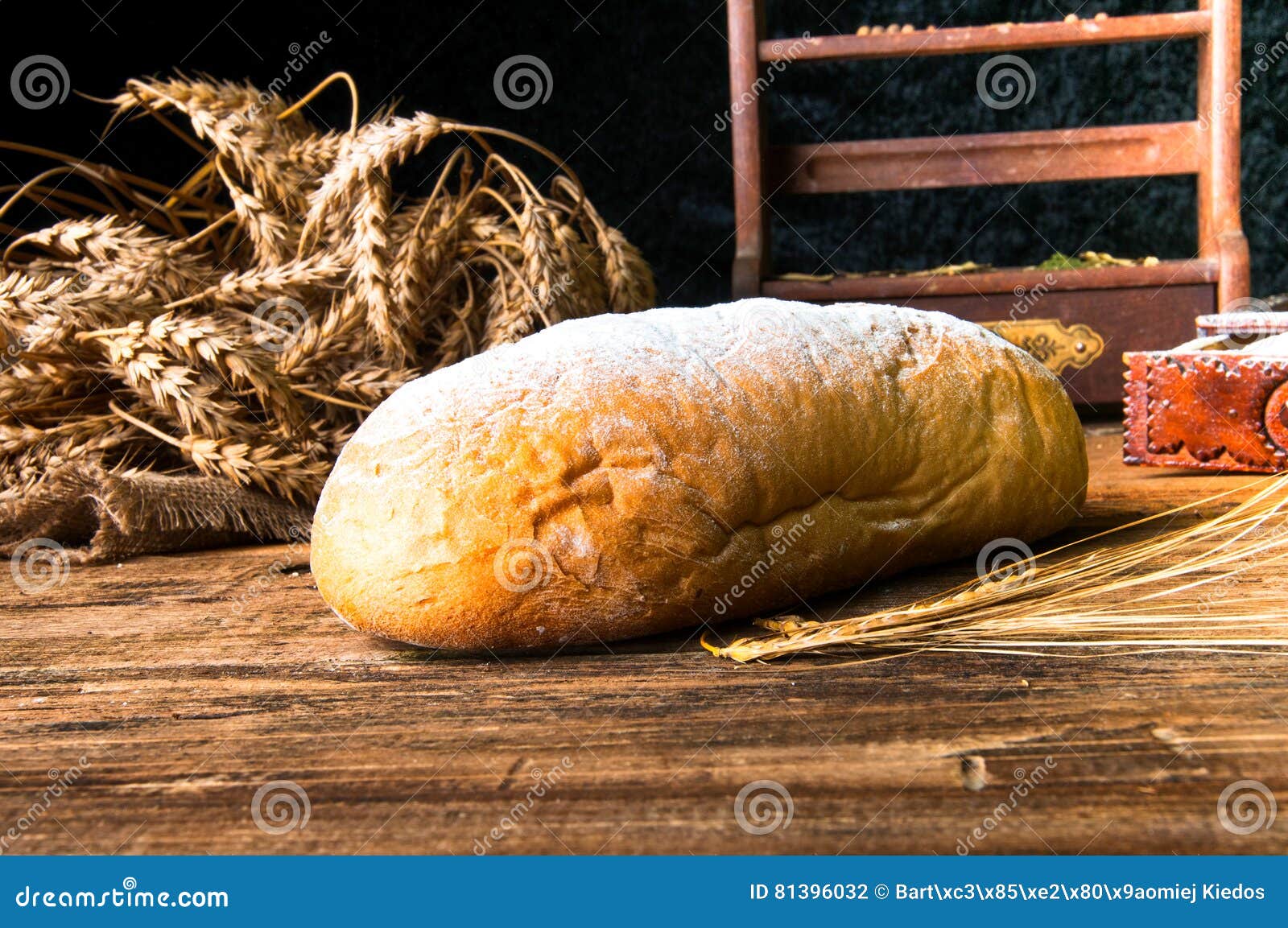 Homemade Loaf of Bread and Ingredients Stock Photo - Image of nature ...