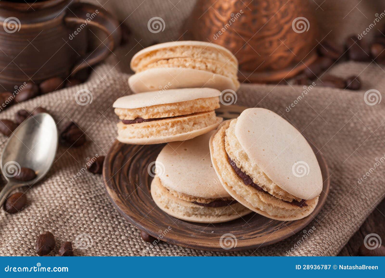 Homemade Macaroons on Plate Stock Image - Image of france, table: 28936787