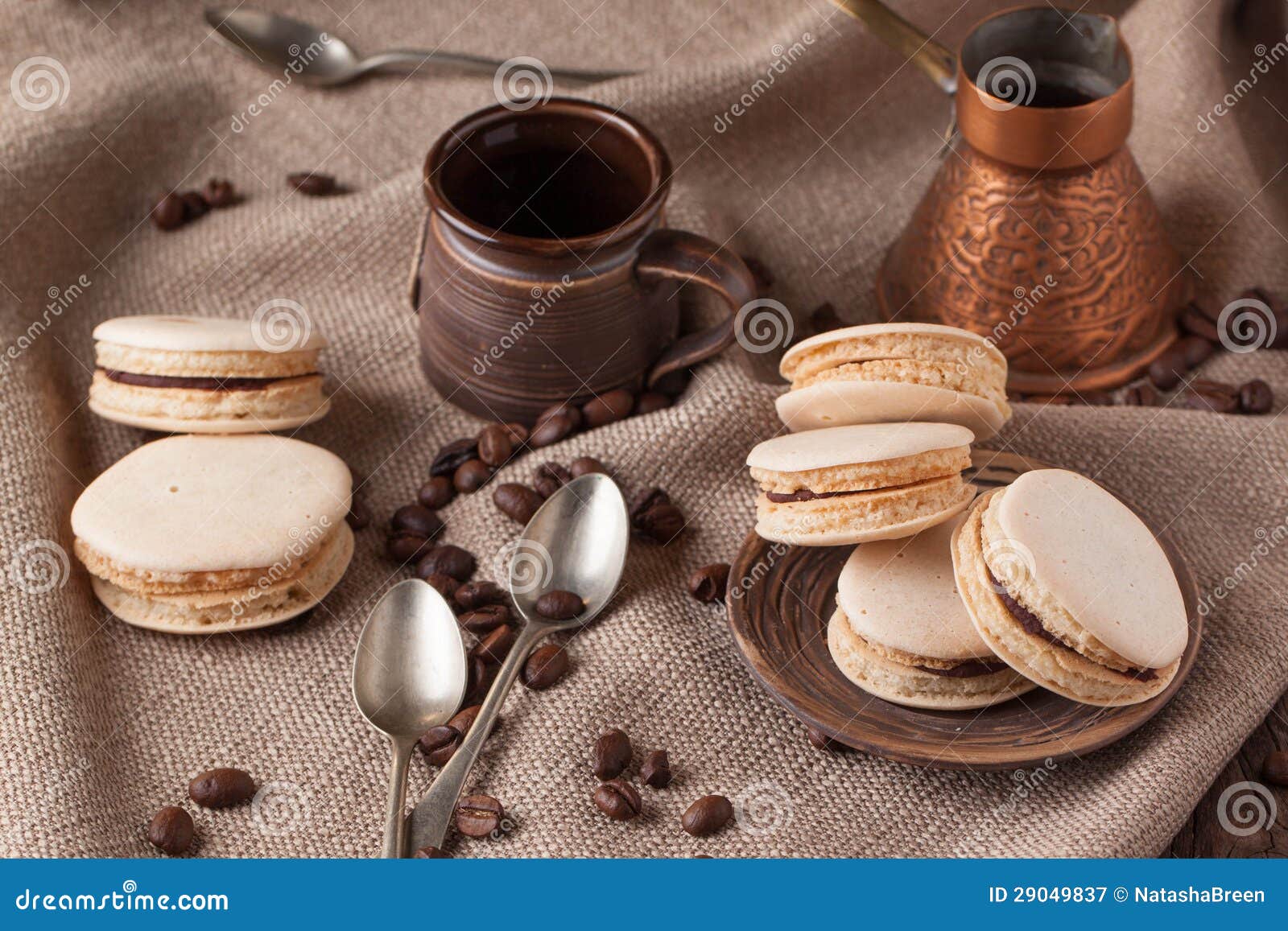 Homemade Macaroons on Plate Stock Image - Image of spoon, shred: 29049837