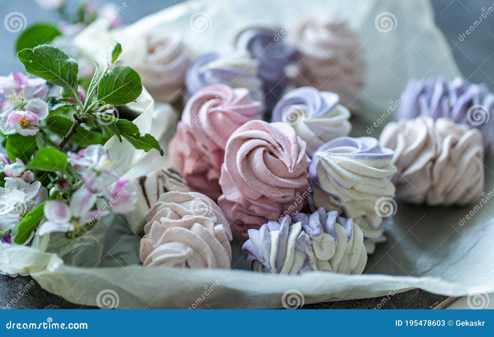 Homemade Marshmallow in Craft Paper Stock Image - Image of cream, craft ...