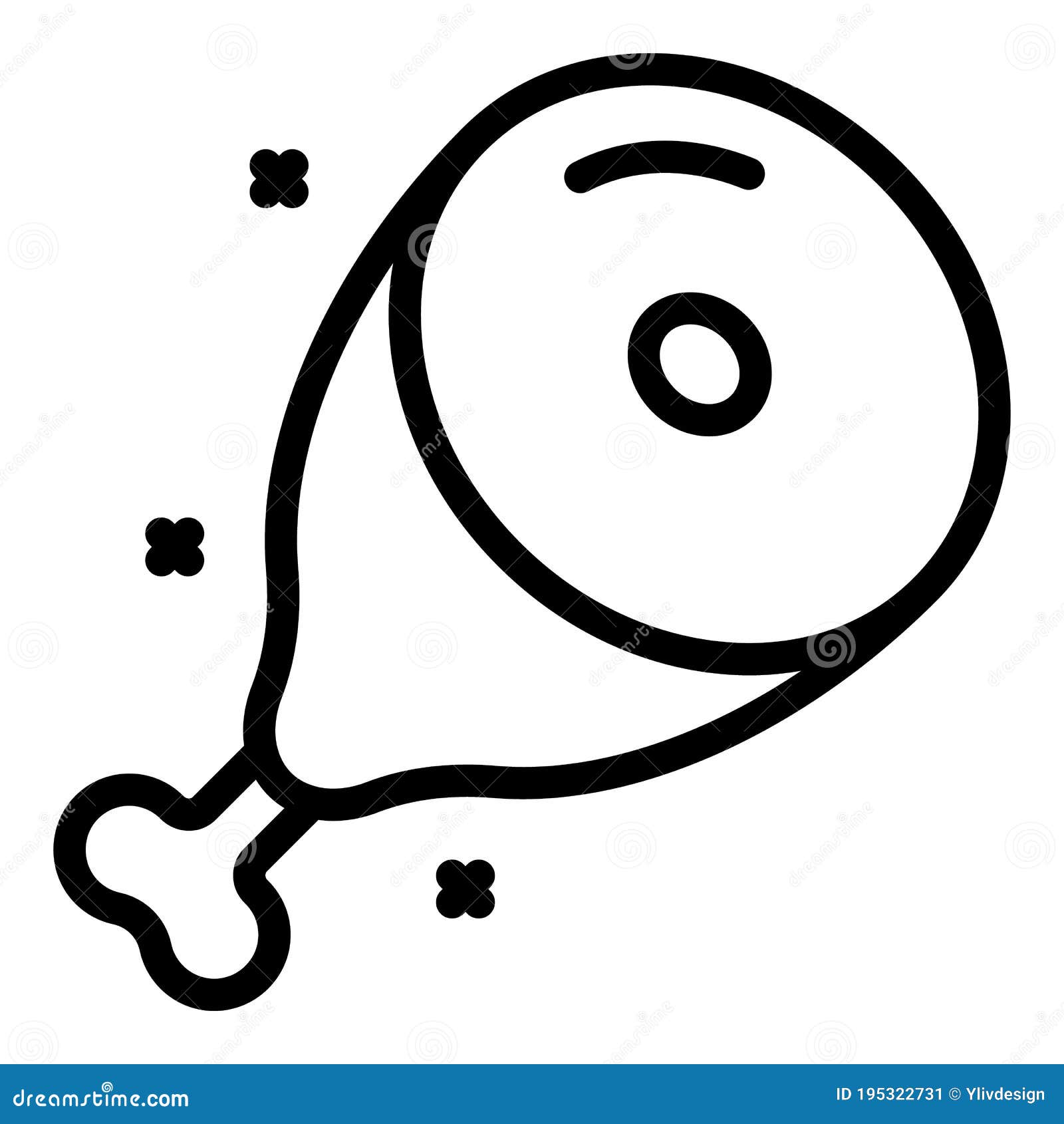 Homemade Meat Icon, Outline Style Stock Vector - Illustration of dinner ...