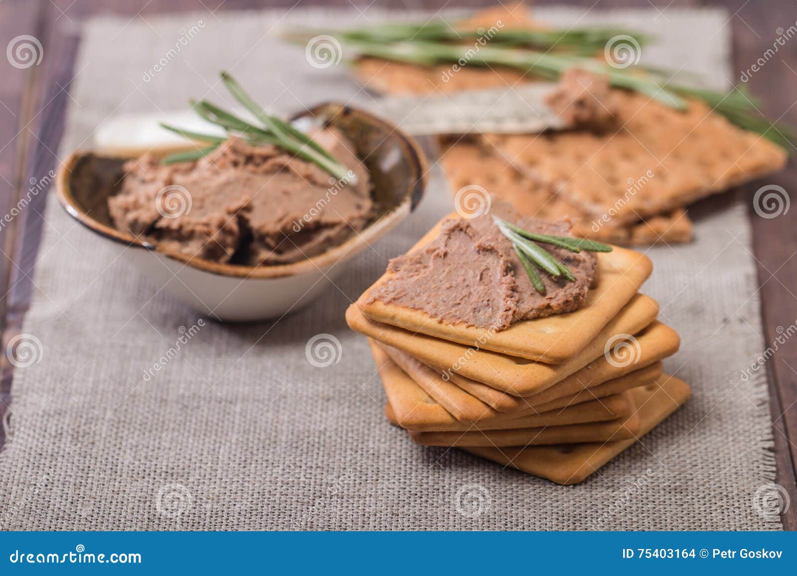 Homemade Meat Snack Liver Pate Stock Photo - Image of rosemary, pork ...