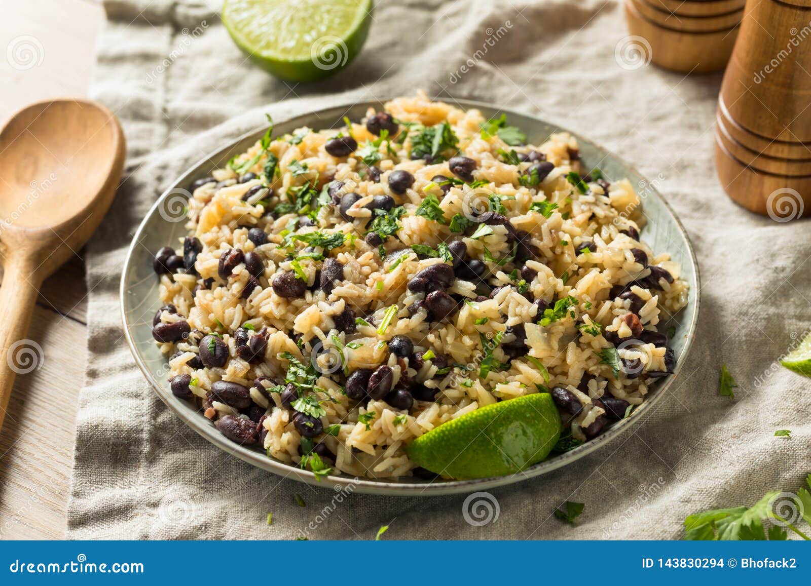 Homemade Mexican Black Beans and Rice Stock Photo - Image of delicious ...