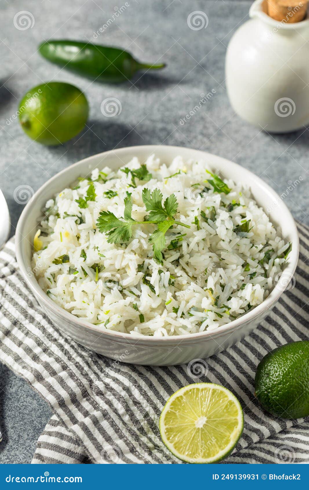 Homemade Mexican Cilantro Lime Rice Stock Image - Image of traditional ...