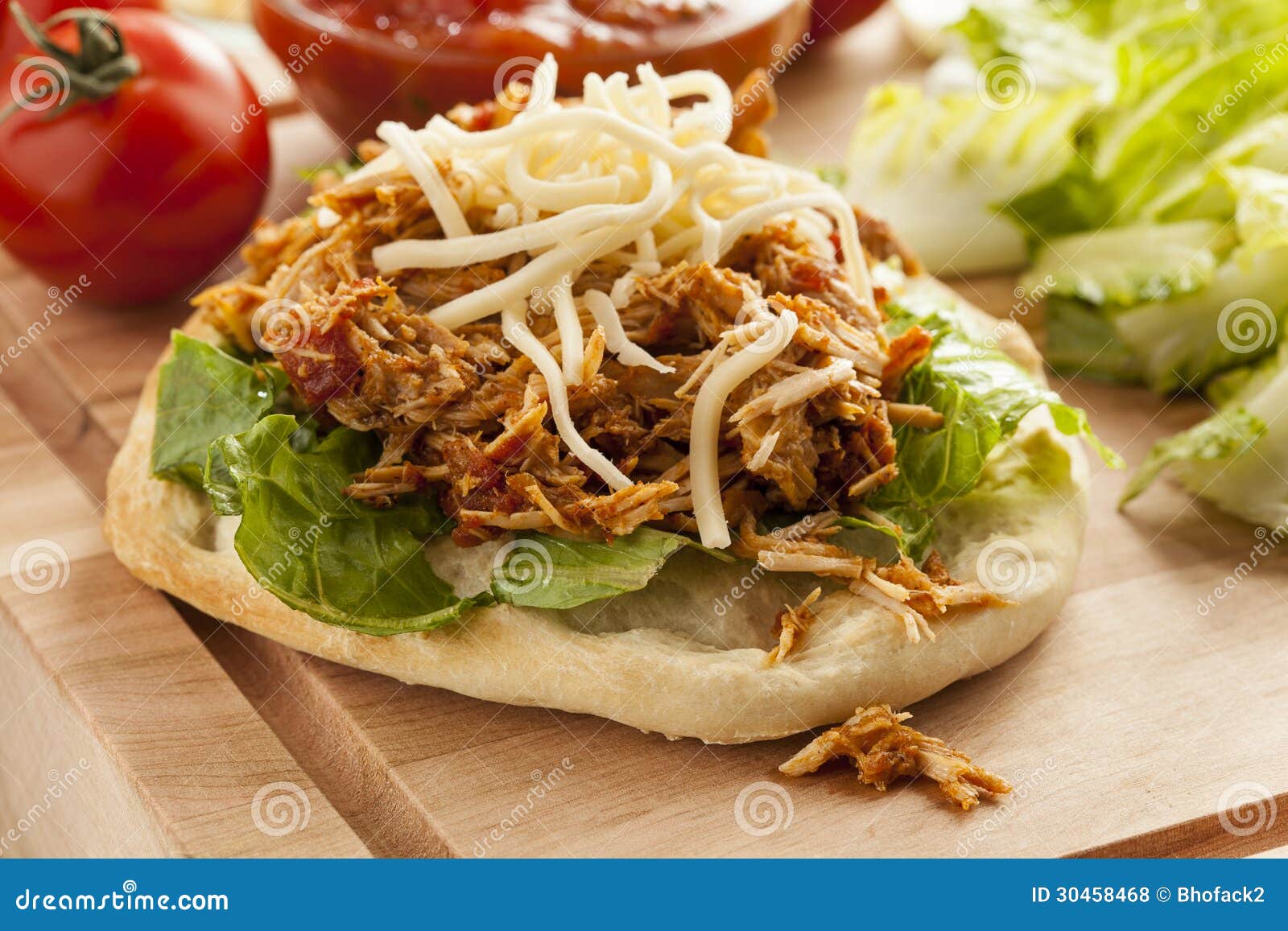 Homemade Mexican Flatbread Taco with Meat Stock Photo - Image of ...