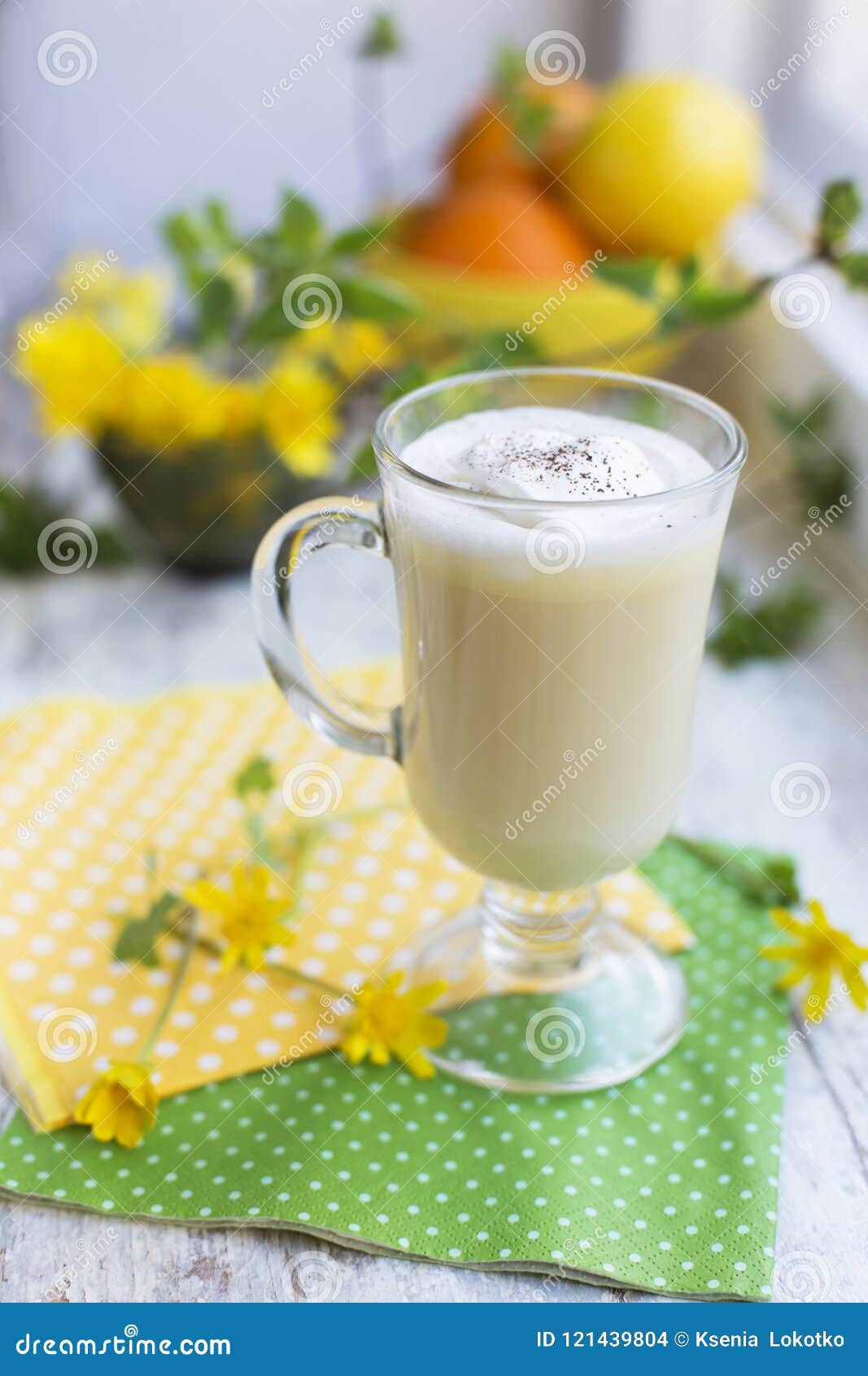 Homemade Milk Drink with Cream Stock Photo - Image of bowl, healthy ...