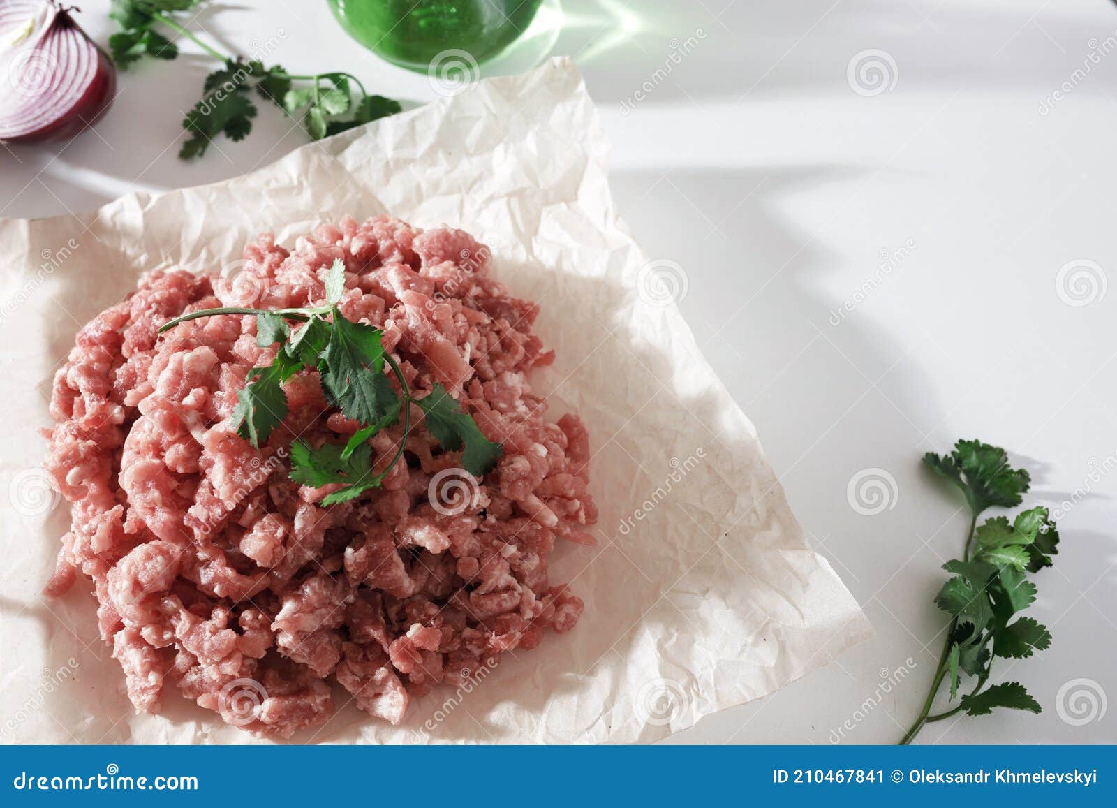 Homemade Minced Pork on Parchment Paper Stock Image - Image of paper ...