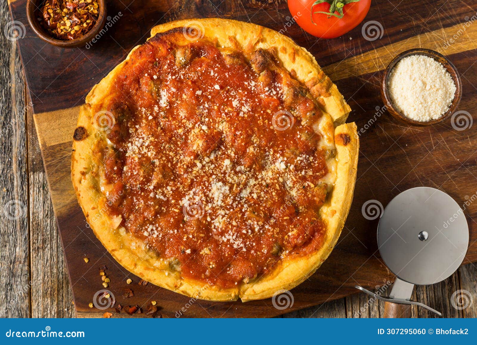 Homemade Mini Chicago Style Deep Dish Pizza Stock Photo - Image of ...
